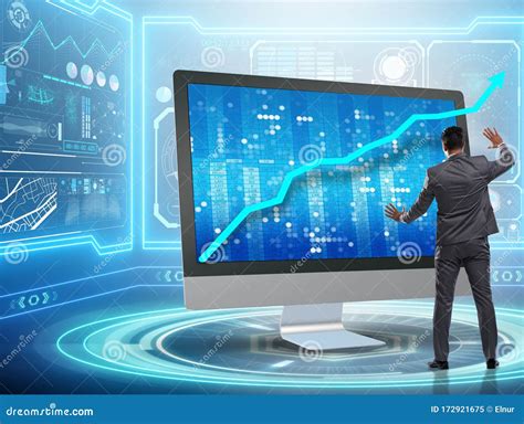 Businessman In Economic Forecasting Concept With Charts Stock Image Image Of Data Monitor