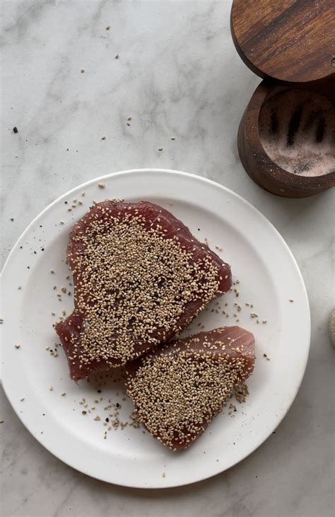 Sesame Seared Ahi Tuna Steaks With Korean Dipping Sauce The