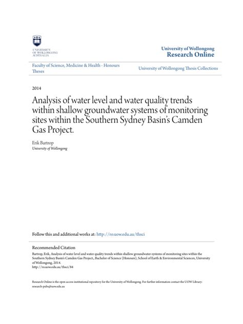 Analysis Of Water Level And Water Quality Trends Within Shallow