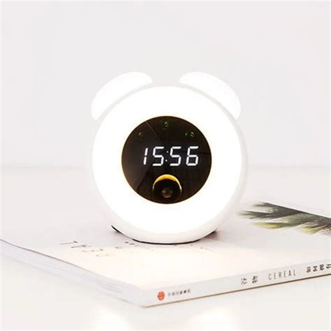 Usb Digital Alarm Clock Night Light Rechargeable Smart Motion Sensor
