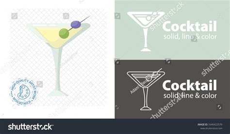Cocktail Flat Design Vector Illustration Stock Vector Royalty Free 1646422579 Shutterstock