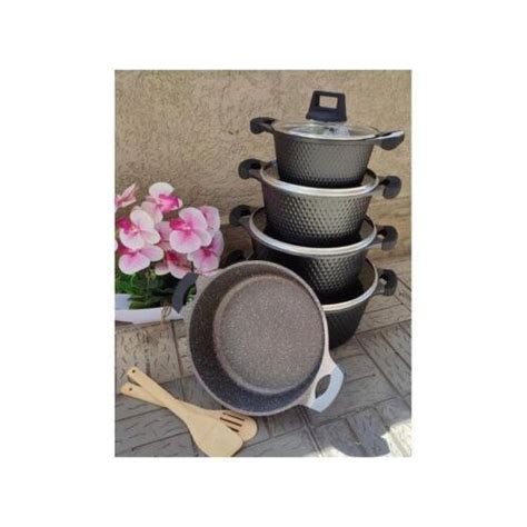 Unique 12pcs Granite Cookware Set Non Stick Cooking Pots Almar