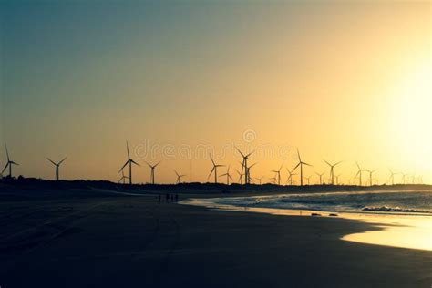 Rio Grande Do Norte Brazil August 18 2021 Wind Turbine Farm In The