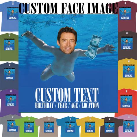 Custom Nirvana Inspired Nevermind T Shirt With Personalized Text And