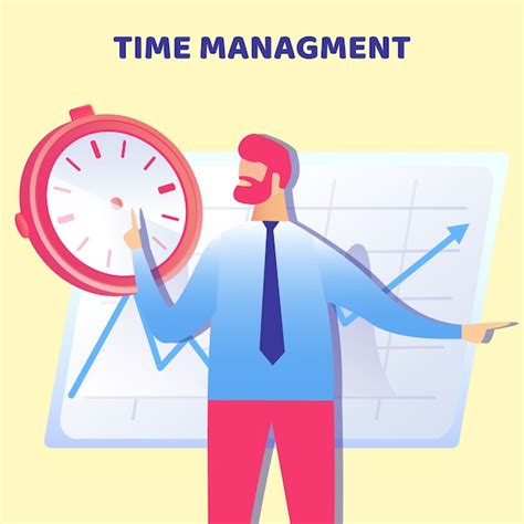 효과적인 계획 시간 관리 일러스트레이션 프리미엄 벡터