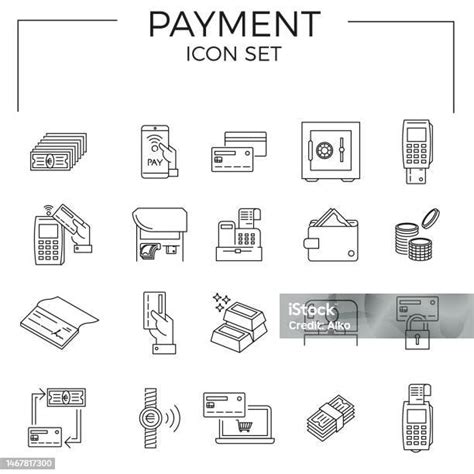 지불 아이콘 돈과 지불 방법 얇은 선 아이콘의 집합입니다 씬 라인아트에 대한 스톡 벡터 아트 및 기타 이미지 씬 라인아트 은행업무 0명 Istock