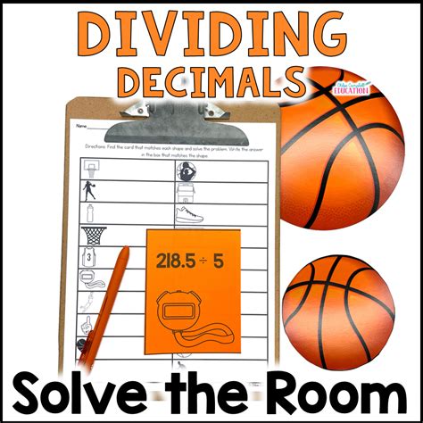 Dividing Decimals Activity Solve The Room March Basketball
