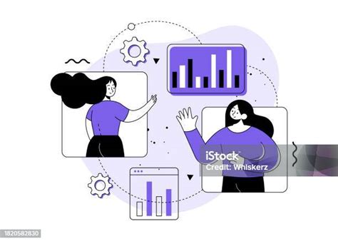 함께 일하는 비즈니스맨 성공 워크 플로우 관리 평면 일러스트 작업 조직 프로젝트 관리 온라인 비즈니스 커뮤니케이션 원거리 워크