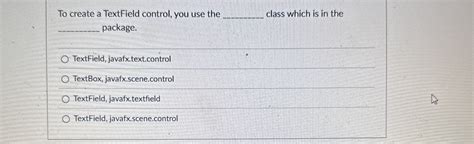 solved to create a textfield control you use the class