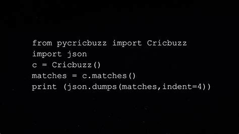 Pycricbuzz A Python Library For Live Cricket Scores Youtube