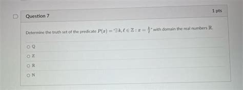 Solved Determine The Truth Set Of The Predicate