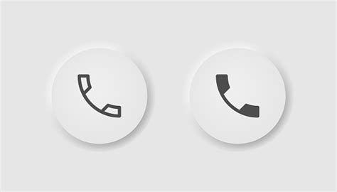 중성 스타일의 응답 및 거절 버튼 비즈니스 아이콘 흰색 Ui Ux 호출 기호입니다 전화 끊기 벨소리 수락 핸드폰 뉴모픽 스타일