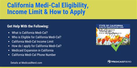 California Medi Cal Eligibility Income Limit And Application Medicaid Nerd