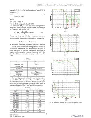 FIR Filter Design Using Particle Swarm Optimization With Constriction