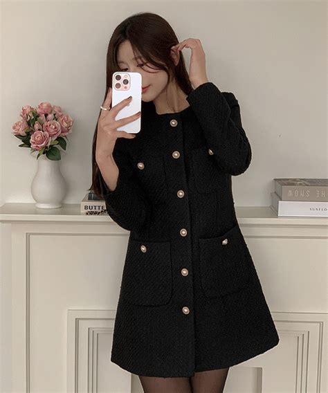 자체제작3만장돌파s Xl하객룩🖤 봄🌷 루헤르 진주 울 트위드 미니 원피스 하객룩격식룩하객룩원피스겨울하객룩겨울원피스트위드원피스 에이블리