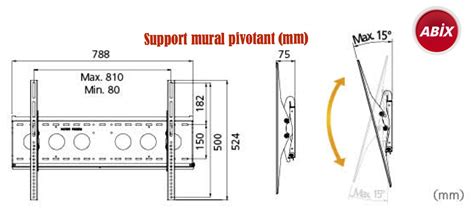 AAVARA Support mural EE inclinable pour écrans Achat Vente sur Abix fr