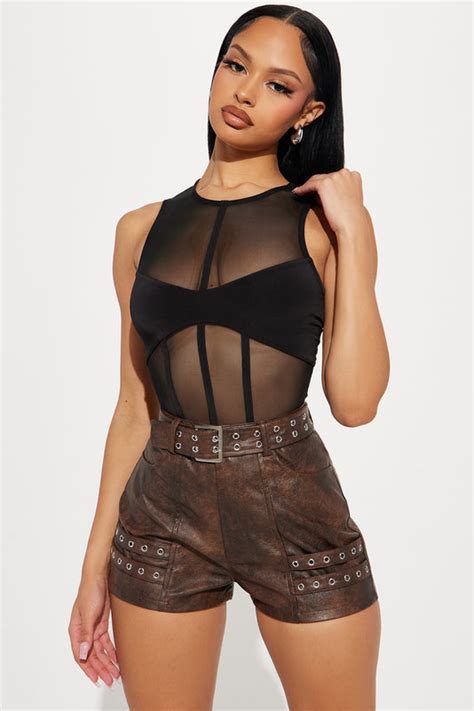 Lights Out Sleeveless Bodysuit Black Fashion Nova
