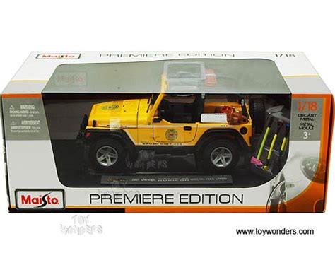 Jeep Wrangler Rubicon W Brush Fire Unit 36115yl 118 Scale Maisto