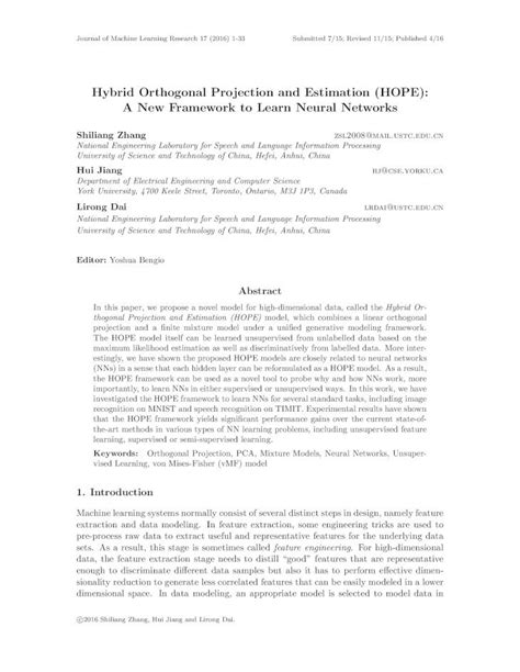Pdf Hybrid Orthogonal Projection And Estimation Hope A New The