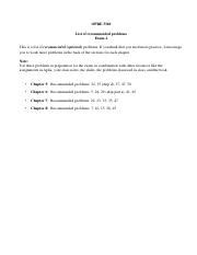 OPRE List Of Problems Exam S OPRE List Of Recommended Problems Exam This