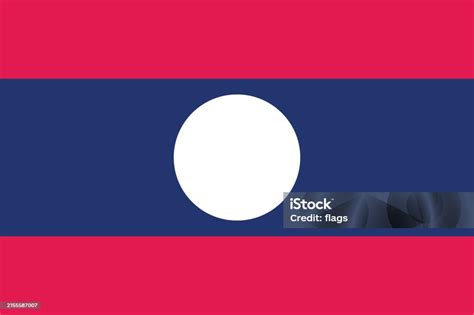 라오스 국기입니다 라오스 국기입니다 플래그 아이콘입니다 표준 색상 표준 크기 직사각형 플래그입니다 컴퓨터 일러스트레이션 디지털