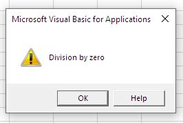 Division Involving Zero In Excel