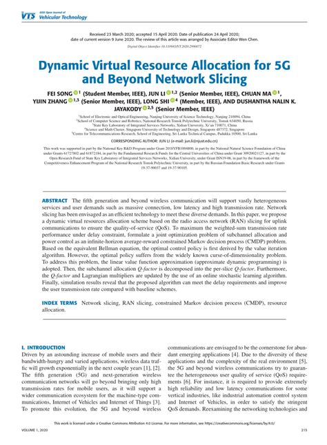pdf dynamic virtual resource allocation for 5g and beyond network slicing