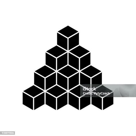 큐브의 하는 검은 피라미드 흰색 배경에 고립 된 평면 벡터 일러스트 레이 션 0명에 대한 스톡 벡터 아트 및 기타 이미지 0명 3차원 형태 개념 Istock