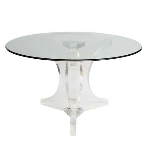 A Stunning Lucite And Chrome Table Base And Glass Top At 1stdibs