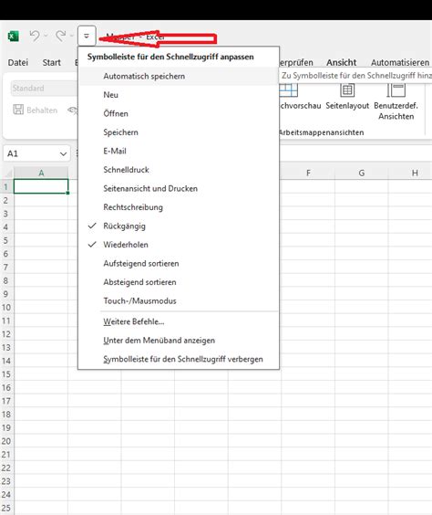 Excel Wie Kann Ich Automatisches Speichern Dauerhaft Aus Dem Schnellzugriff Entfernen