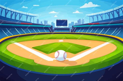Una Ilustración De Dibujos Animados De Un Juego De Béisbol Con Una