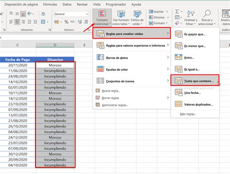 Formato Condicional De Texto En Excel Ninja Del Excel
