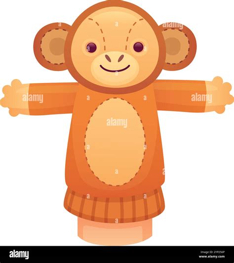 Monkey Puppet Doll Theater Show Cartoon Toy Isolated On White
