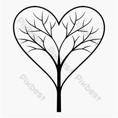 Artistic Love Sign Tree Drawing PNG Images EPS Free Download Pikbest