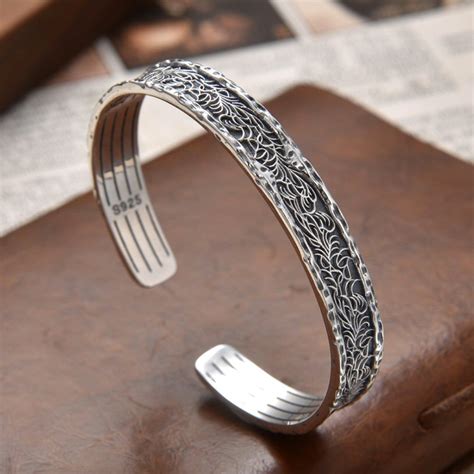 Mens Silver Cuff Bracelets Solid 925 Sterling Cuffs Page 3