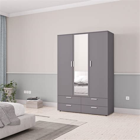 ᐉ Шафа розпашна з дзеркалом Spazio Threedoor 3Д 4Ш 1378х500х1986 мм