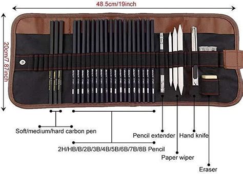 Tonegrip Juego De 29 Lápices De Dibujo Y Boceto Incluye Lápices De