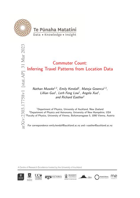 Pdf Commuter Count Inferring Travel Patterns From Location Data