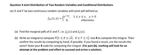 solved question 4 joint distribution of two random variables