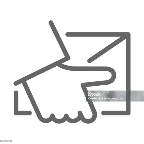 택배 배달 라인 아이콘 물류 기호 흰색 배경에 소포 또는 편지 벡터 기호를 들고 모바일 및 웹 디자인에 대한 개요 스타일의 택배 아이콘 벡터 그래픽 검은색에 대한 스톡 벡터