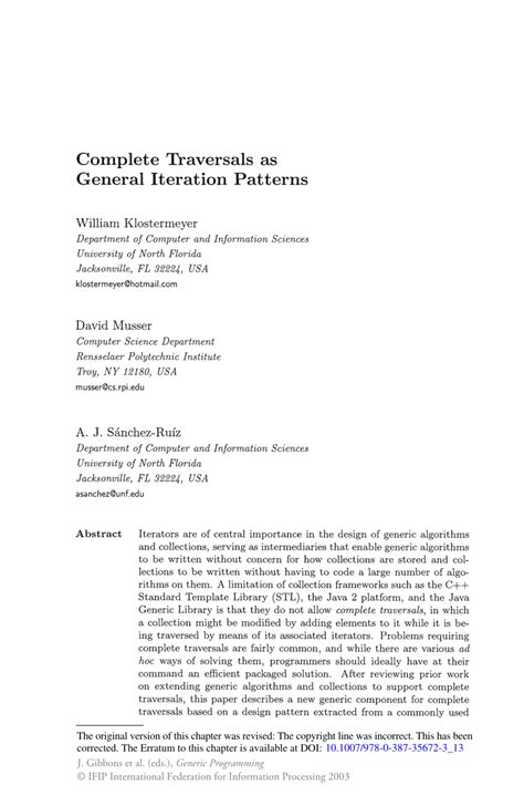 Pdf Complete Traversals As General Iteration Patterns