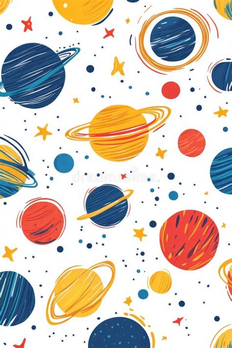 Fantastic Small Pattern Of Colorful Planets Fantastic And Cute