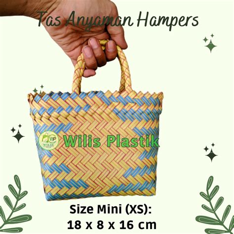 Jual Tas Anyaman Plastik Hampers Tas Souvenir Keranjang Jinjing Tas Parcel Ukuran Mini XS