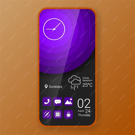 Premium Vector Purple Circle Theme User Interface Realistic Smartphone Design