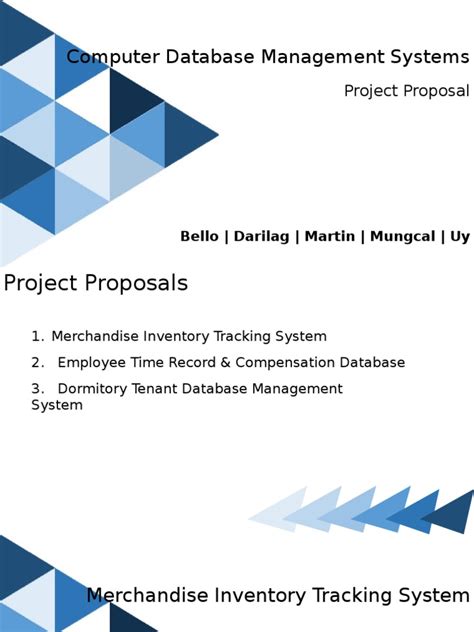 Computer Database Management Systems Project Proposal Pdf