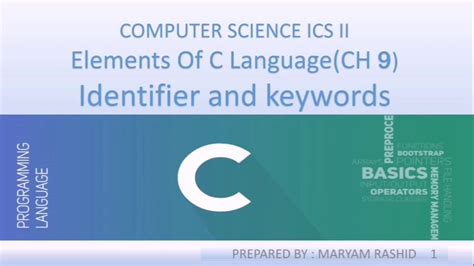 identifiers and keywords in c in urdu hindi ch 09 lec 01 computer