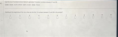 Solved By An Expert Use The Row Of Numbers Shown Below To Generate 12