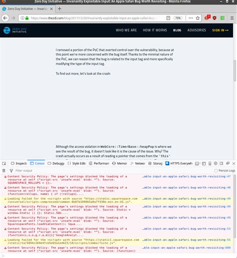 Some Sites Javascript Still Blocked When Turning Off All Filtering Due To Content Security