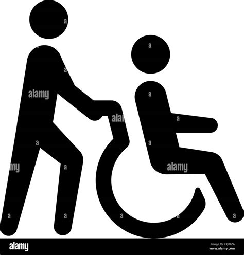 Senior Care Caregiver Vector Icon Illustration Stock Vector Image
