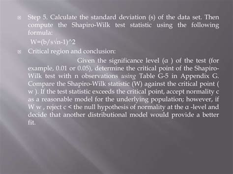 Shapiro Wilk Test Ppt